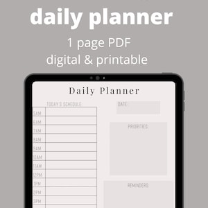 Digital Daily Planner Printable Daily Planner Undated - Etsy