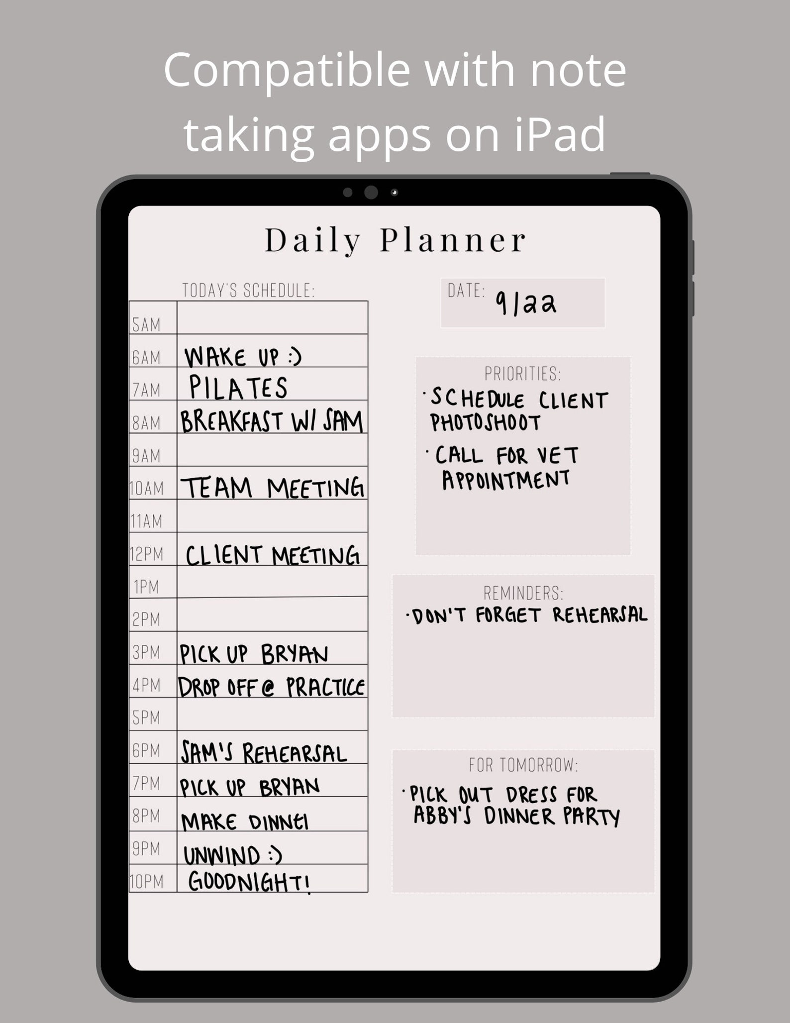 Digital Daily Planner Printable Daily Planner Undated - Etsy