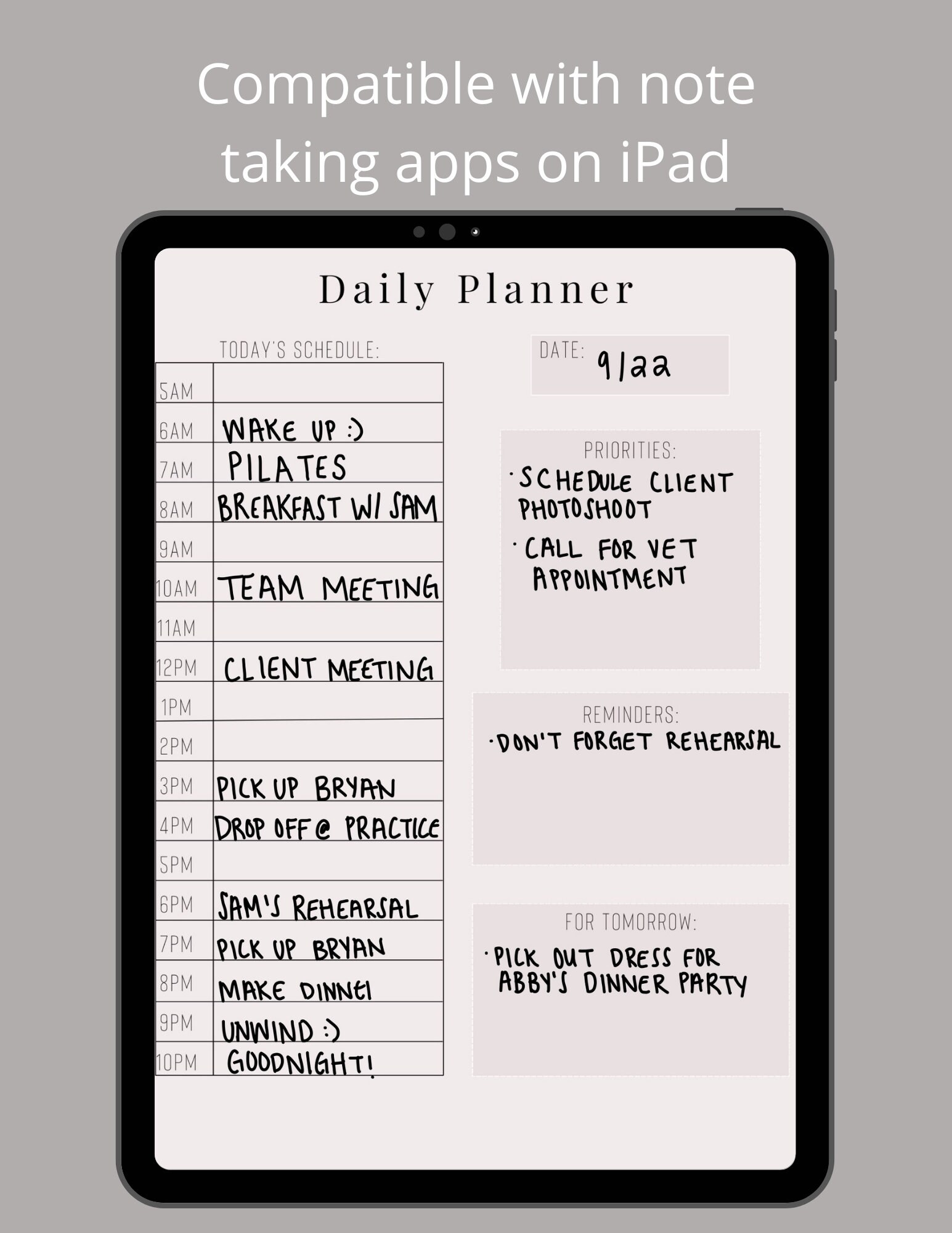 Digital Daily Planner Printable Daily Planner Undated - Etsy