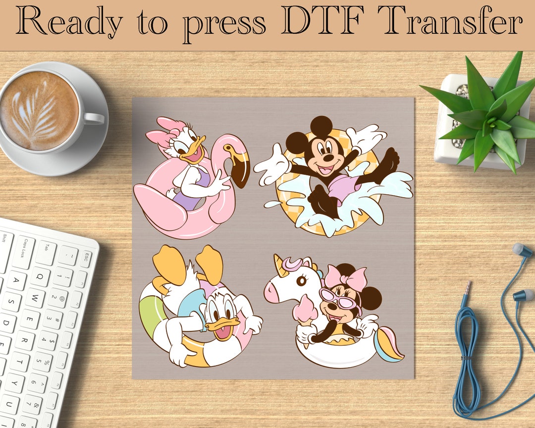Mickey & Friends Pool Party DTF Transfer, Disney Ready to Press, Summer ...