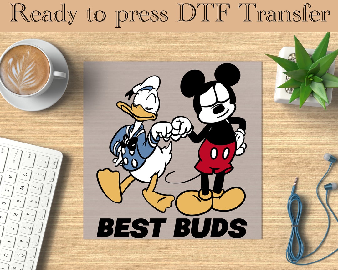Mickey and Donald Best Buddy DTF Transfer, Disney Ready to Press, Mickey and Friends Transfer ...