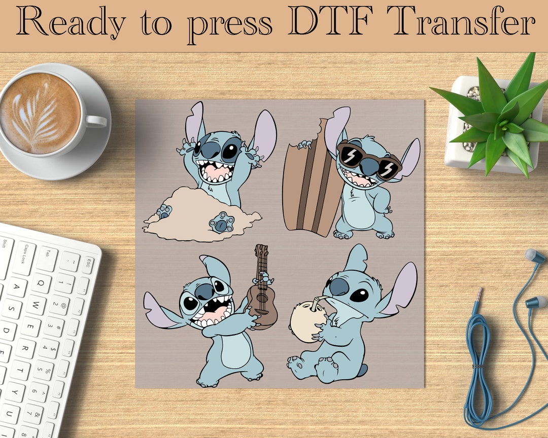 Stitch DTF Transfer, Disney Ready to Press, Summer Mode Heat Transfer ...