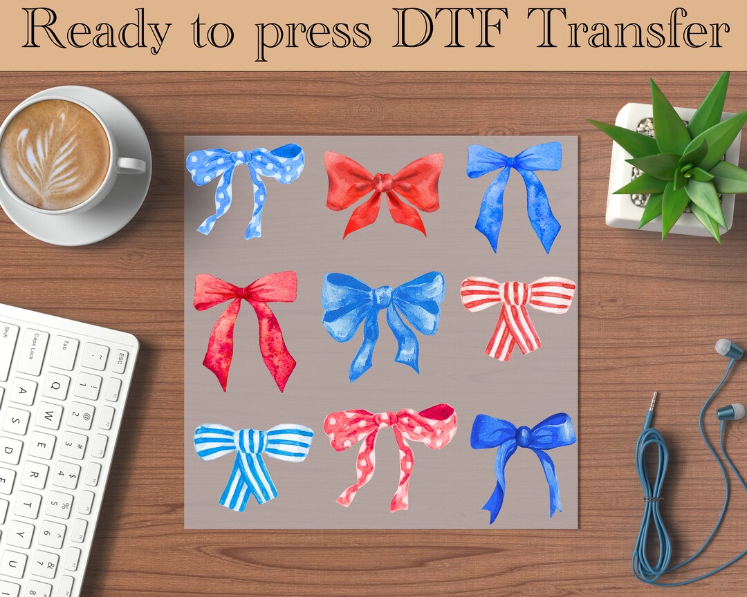 American Flag DTF Transfer, USA Ready to Press, Merica Ribbon Transfer ...