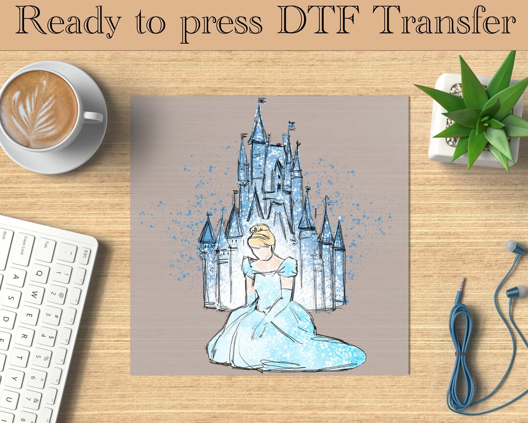 Cinderella Princess DTF Transfer,disney Ready to Press,princess Castle ...
