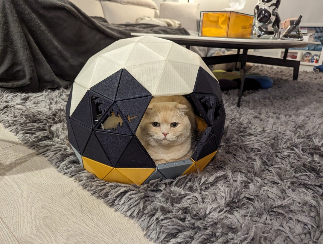 Ultimate 3D Printed Geodesic Cat Dome, Cozy & Stylish Feline Hideaway ...
