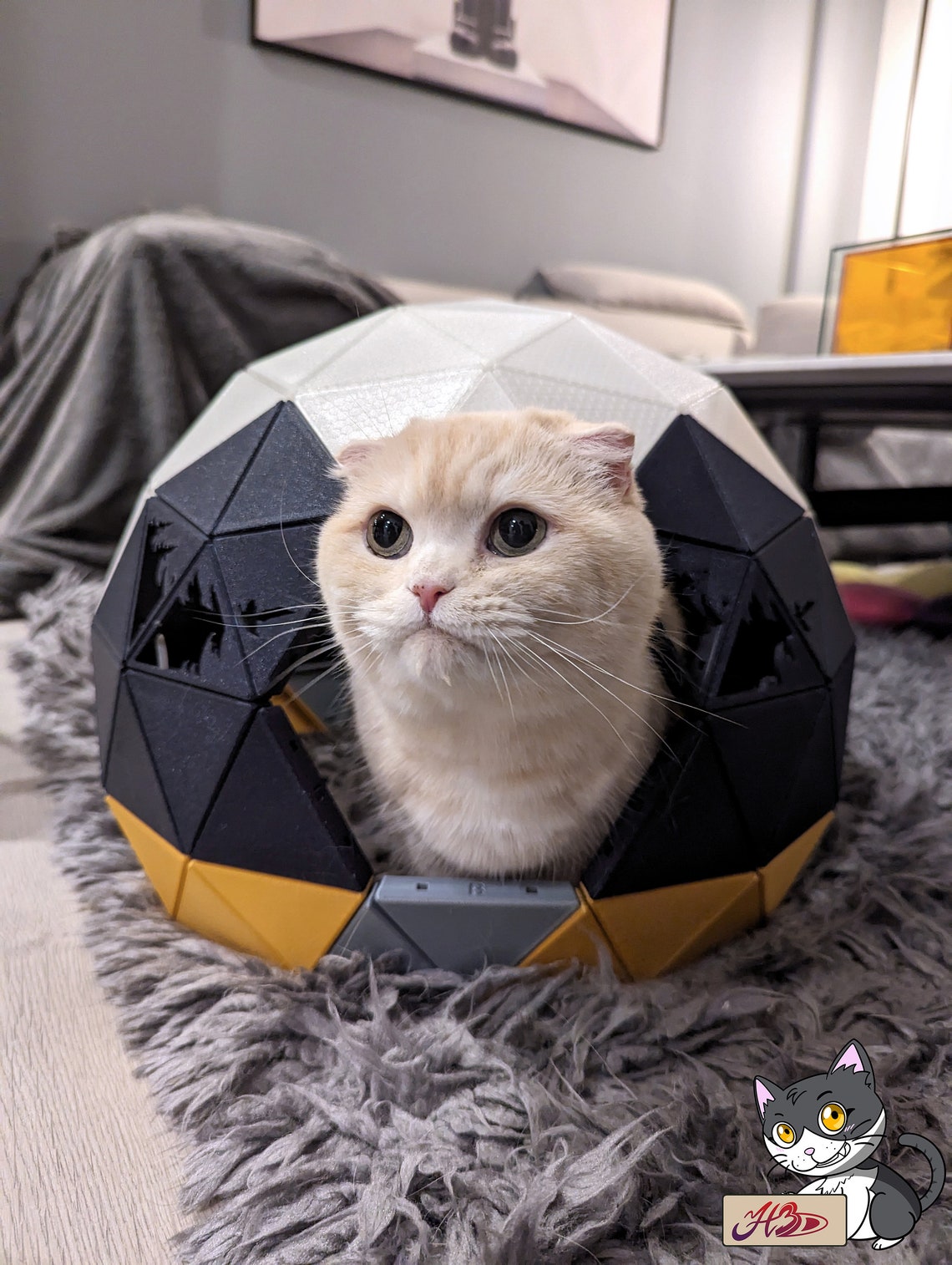 Ultimate 3D Printed Geodesic Cat Dome, Cozy & Stylish Feline Hideaway ...