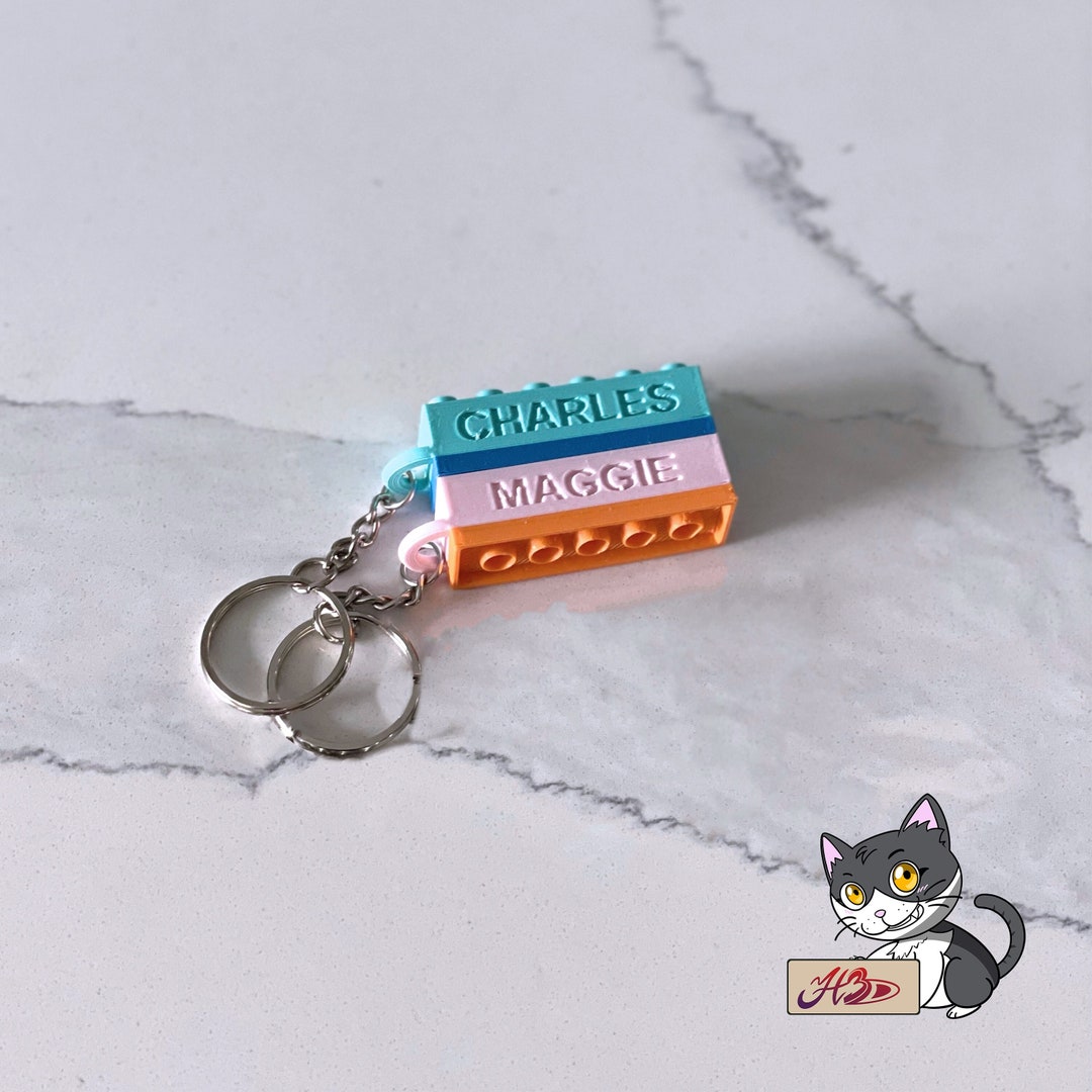 Customizable Building Brick Keychain | Personalized Couple Gifts, Party ...
