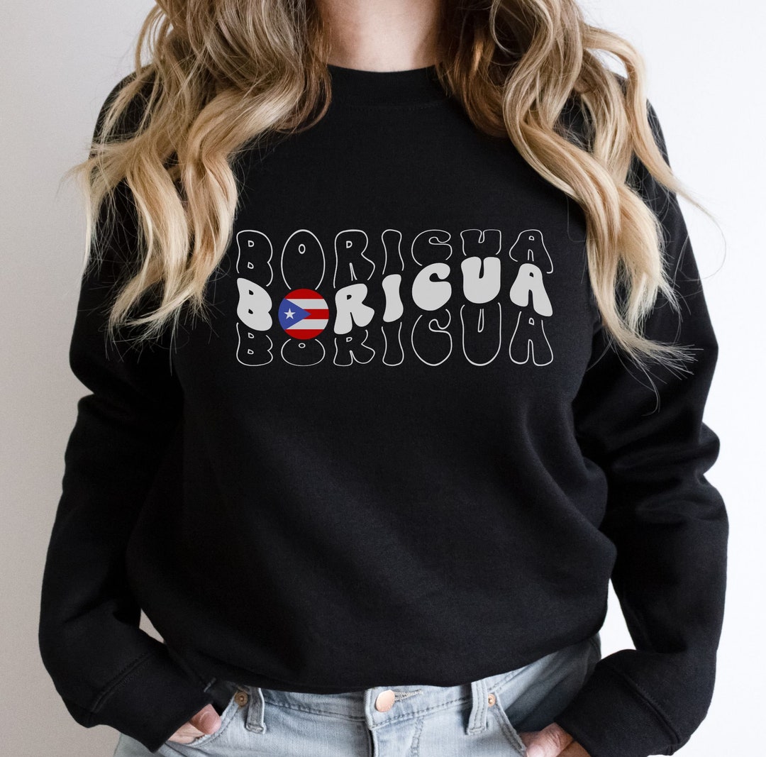 Boricua Sweatshirt for Latina, Puerto Rico Island Crewneck for ...