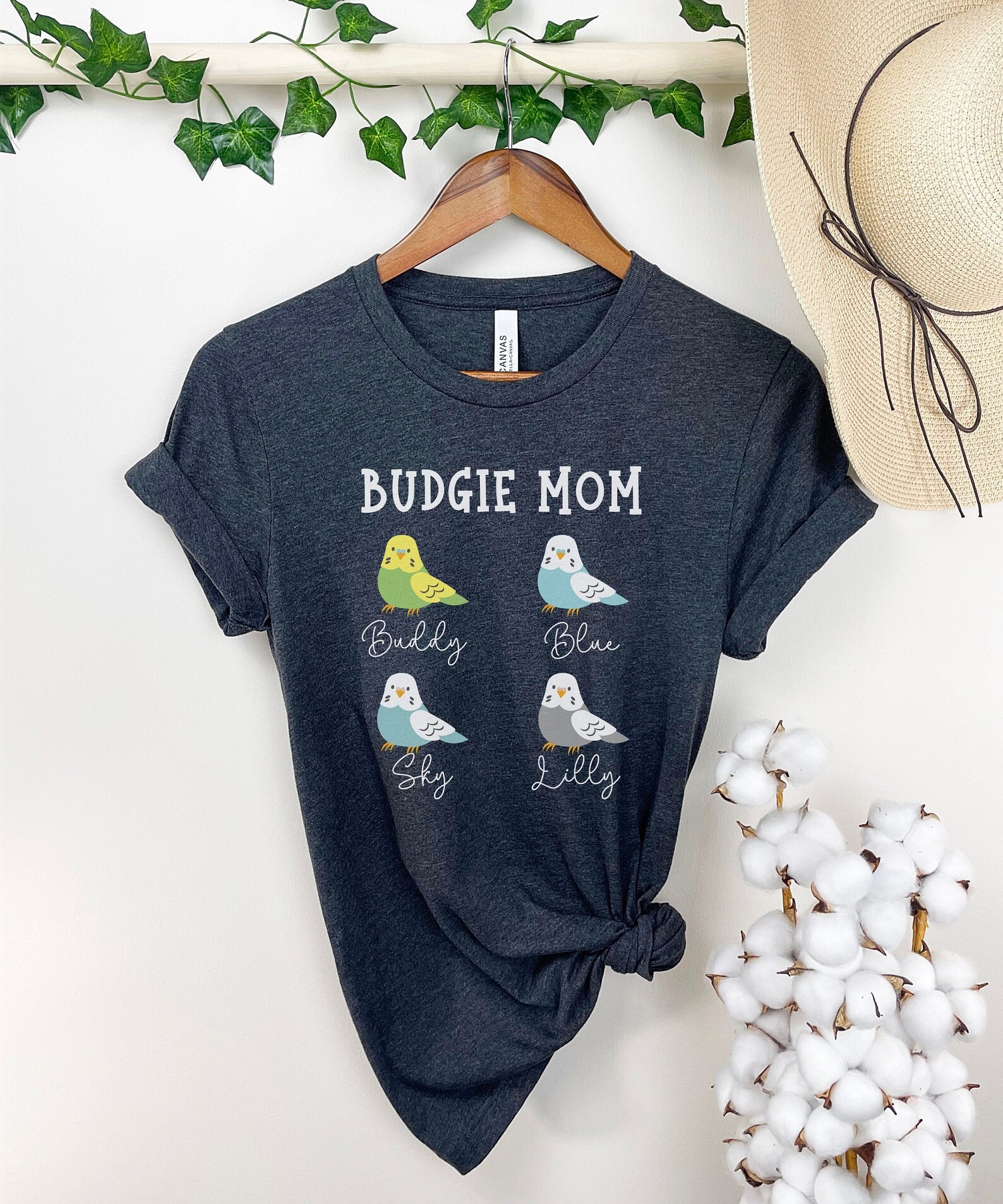 Budgie Shirt Custom, Personalized Bird Lover Tshirt, Parakeet Budgie ...