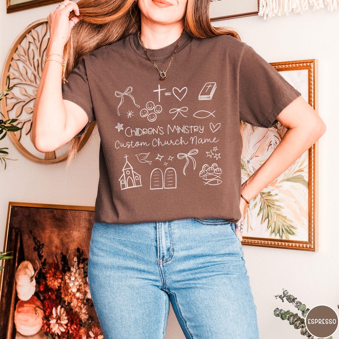 Personalized Children's Ministry Shirt, Custom Christian Tee, Doodle ...