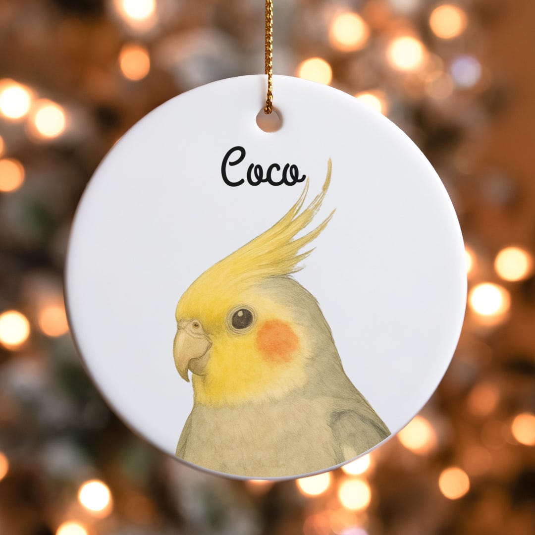 Personalized Cockatiel Ornament Ceramic Bird Keepsake, Custom Pet ...