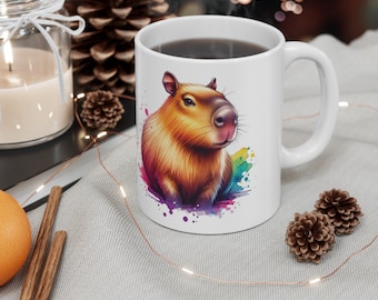 Capybara Lovers Cute Mug Don't Worry Be Capy Funny Pun Coffee Tea Mug ...