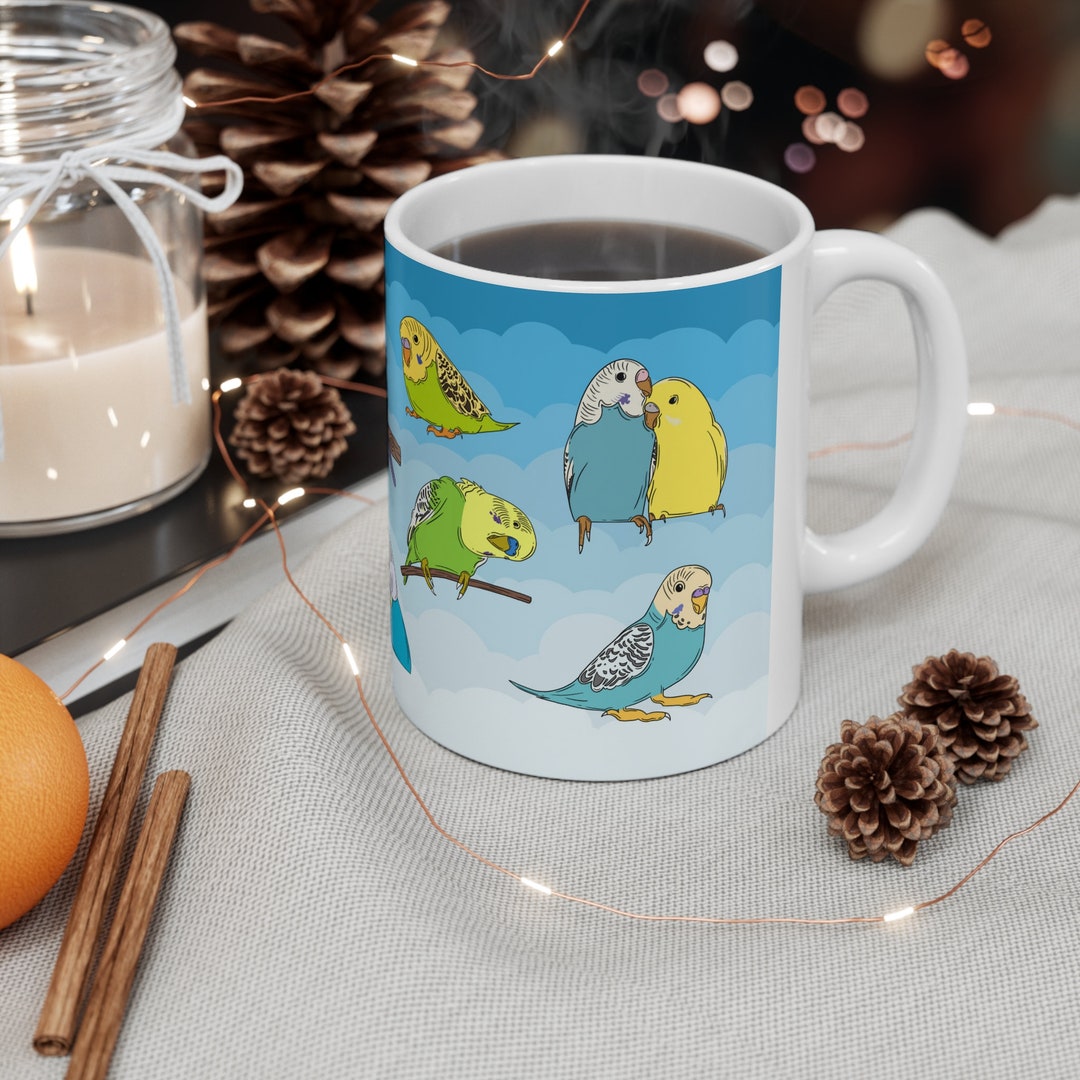 Budgie Mug, Gift for Budgie Mom, Parakeet Owner Mug, Cute Parakeet ...