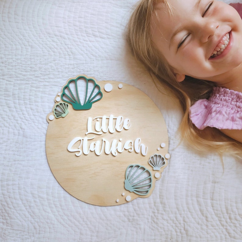 Personalised Shell Door Sign Mermaid Inspired Kids Decor Mermaids ...