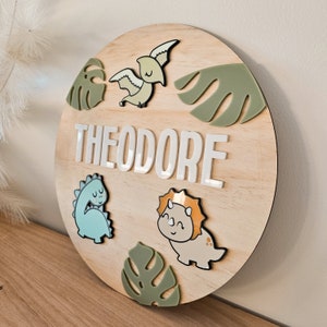 Dinosaur Name Plate Acrylic Laser Cut Design Dino Room Sign Boys Room ...