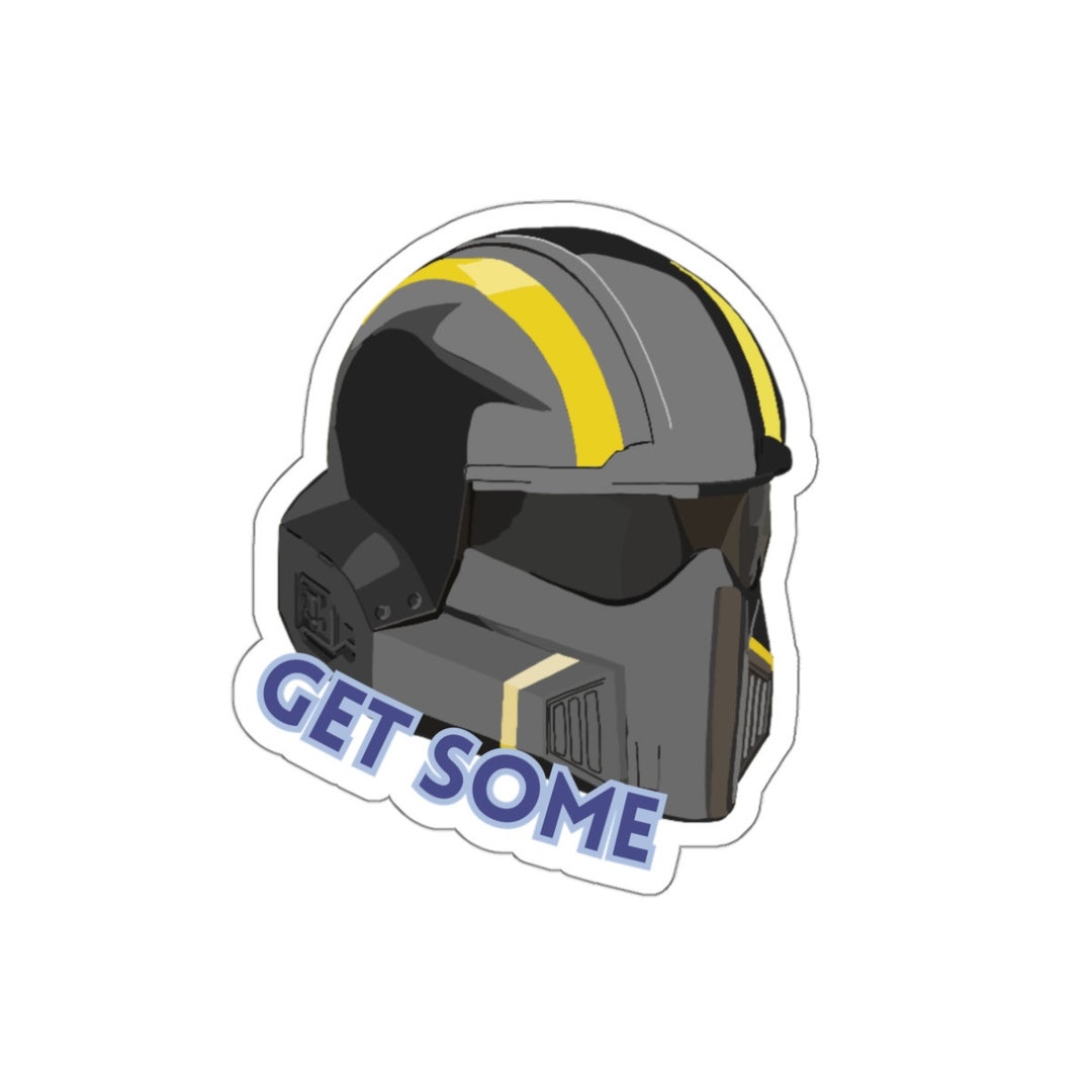 Helldivers Helmet Get Some Sticker - Etsy