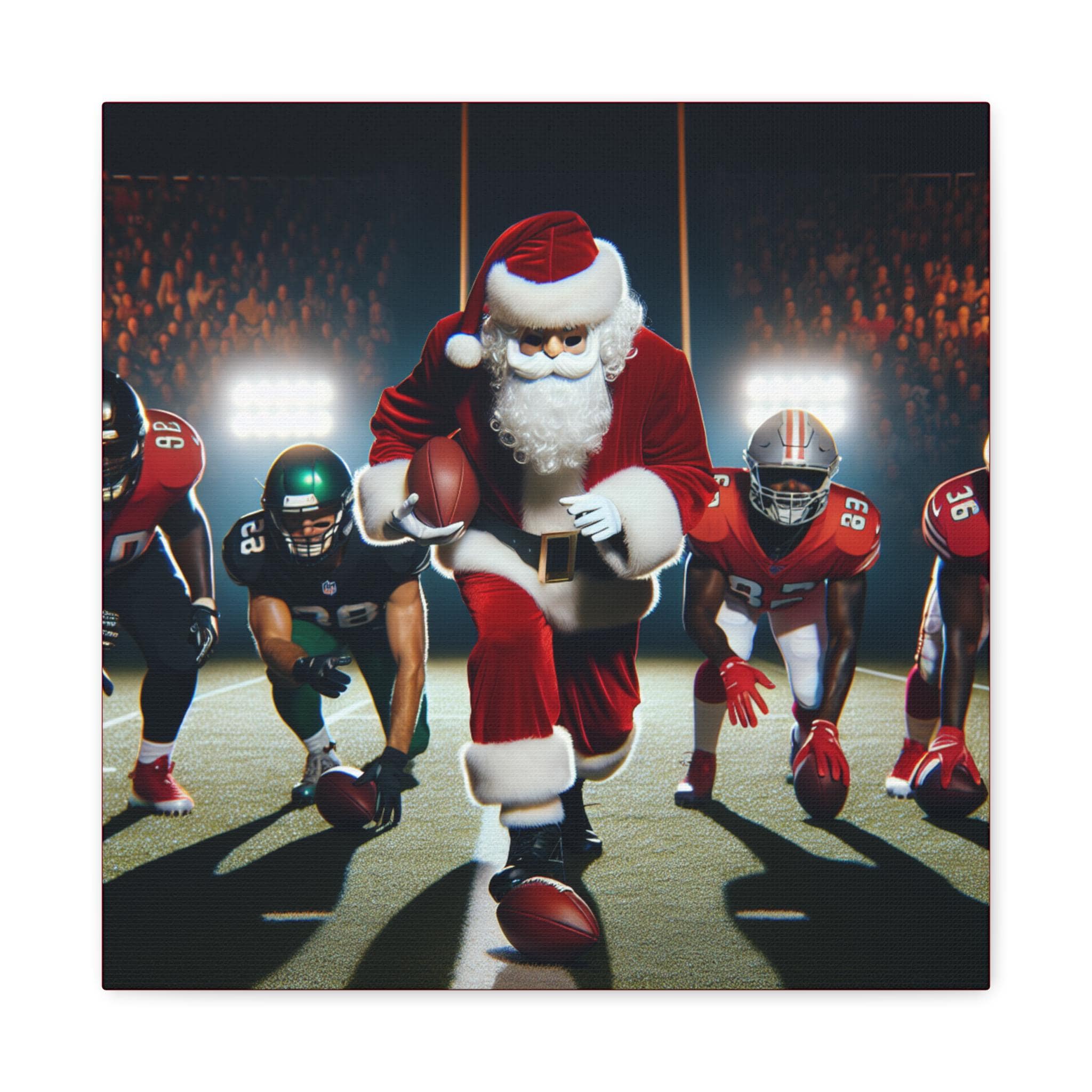 Santa Playing Football Matte Canvas, Stretched, 1.25 - Etsy