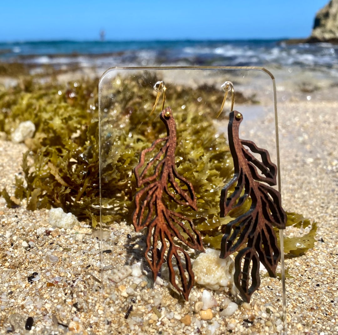 Koa Limu Kala Earrings - Etsy