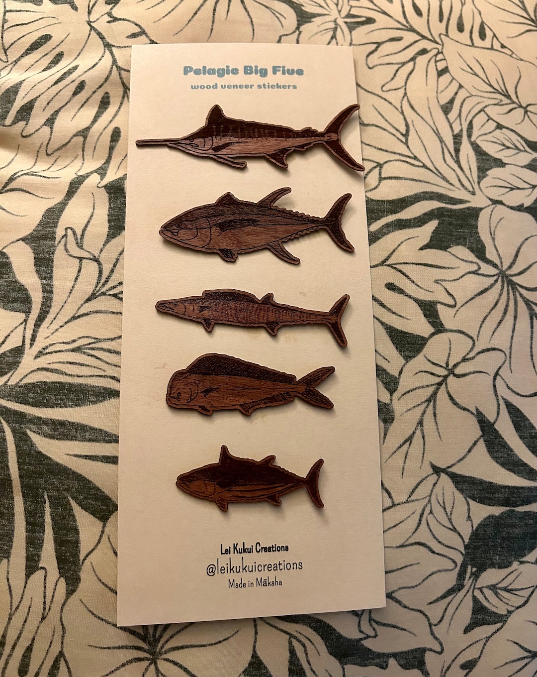 Pelagic Fish Wood Veneer Sticker Set - Etsy