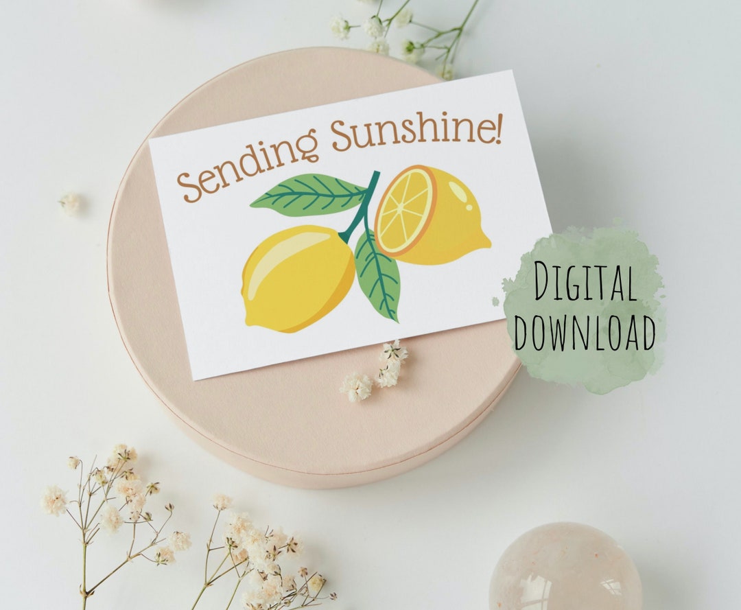 Sending Sunshine Printable Greeting Card, Sending Sunshine Greeting ...