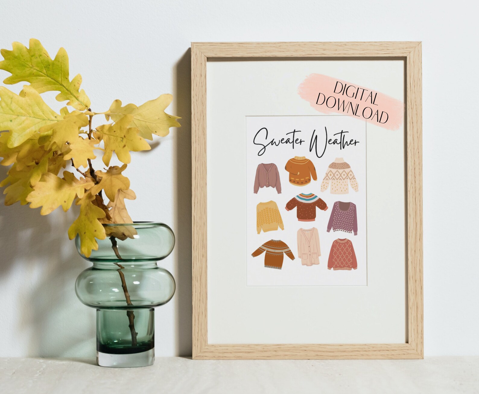 Sweater Weather Print, Fall Instant Download, Fall Printable, Sweater ...