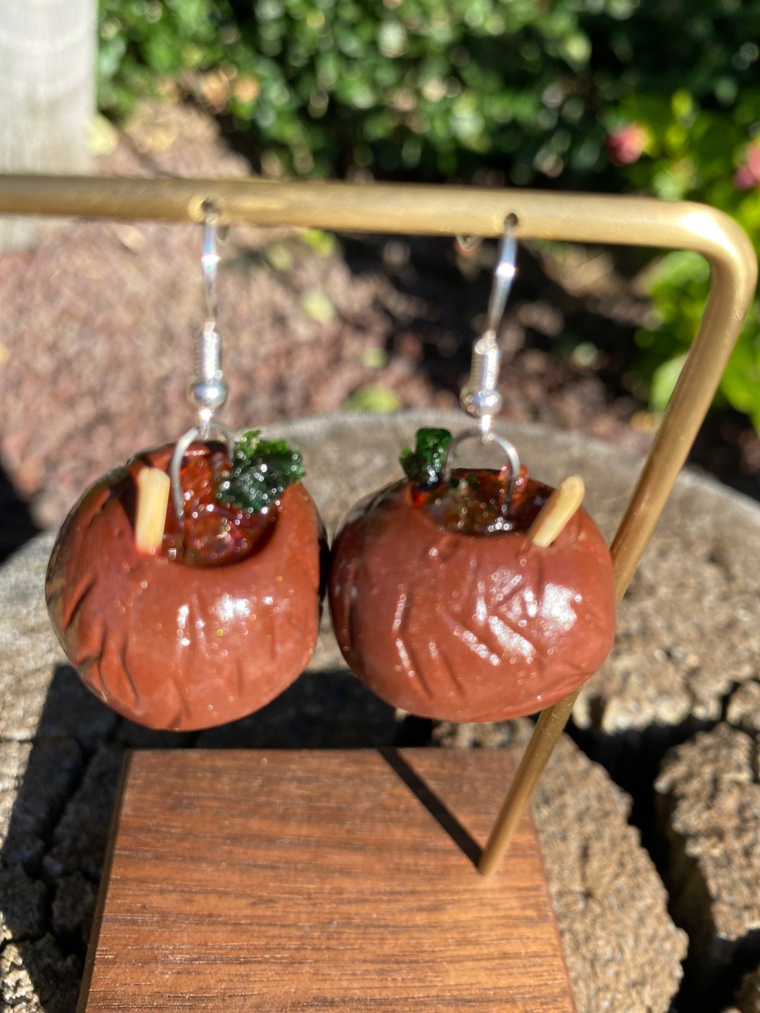 Mini Tiki Cocktail Coconut Mai Tai Dangle Earrings (2 Sizes) - Etsy