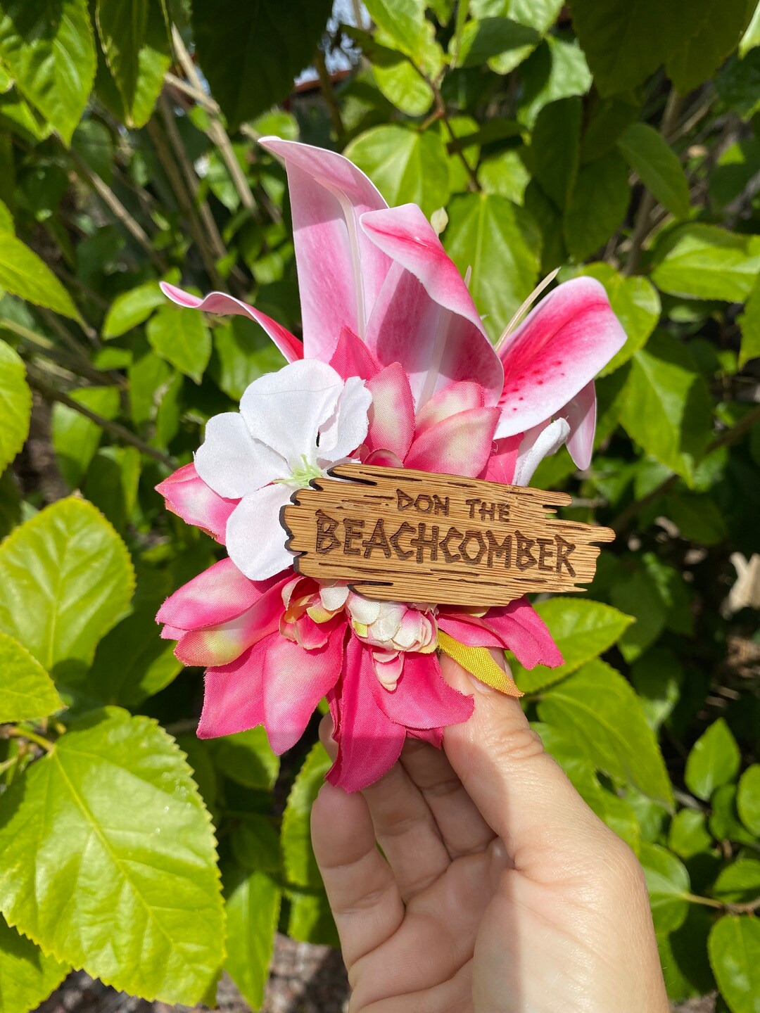 Hot Pink Lily Tiki/pinup Don the Beach Comber Tropical Hair Flower - Etsy