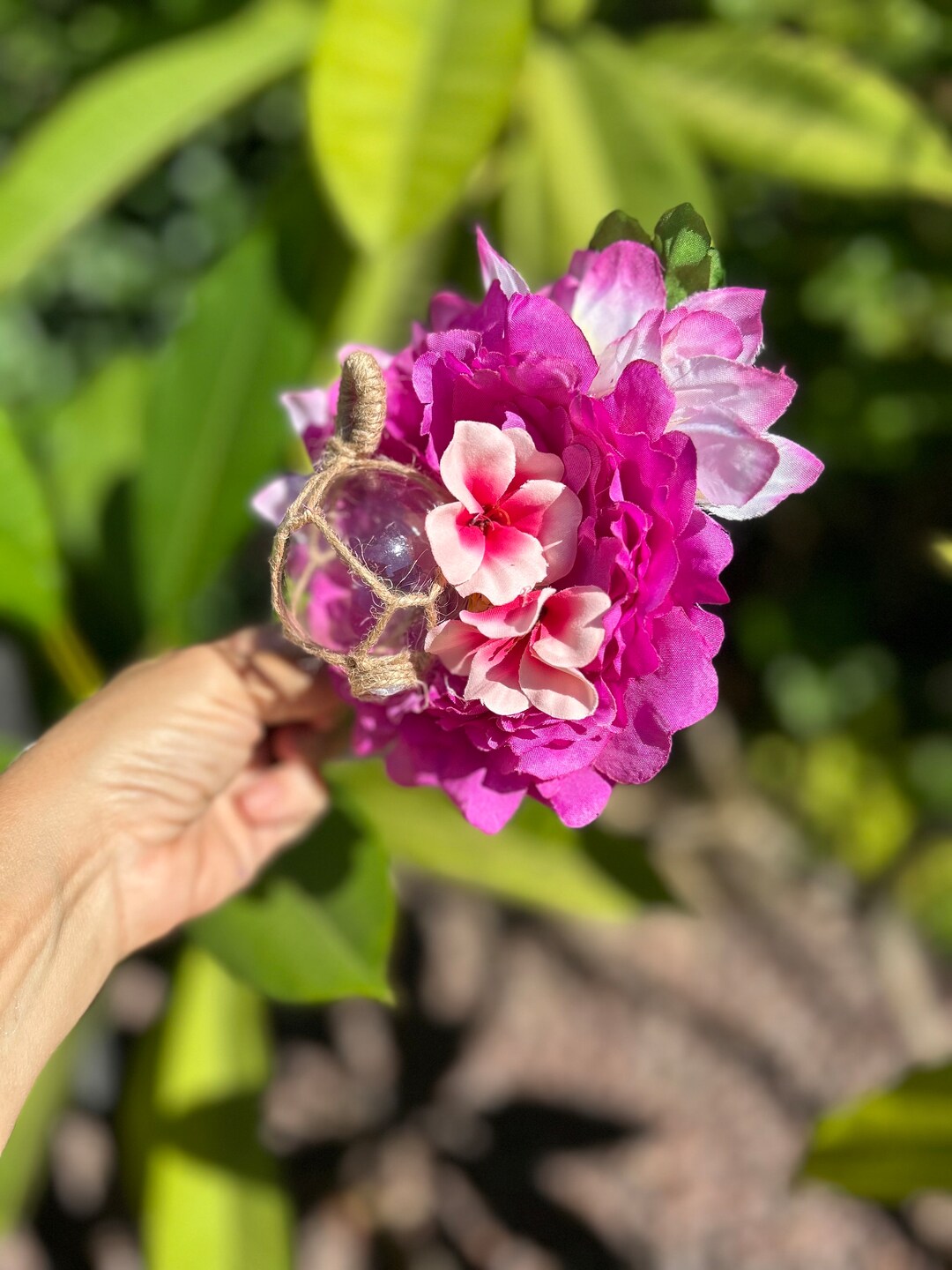 Purple and Pink Tiki Pin-up Hair Flower Clip With Float - Etsy
