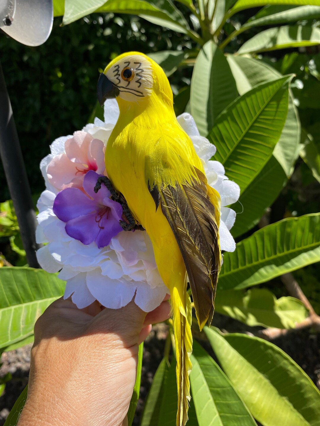 Tiki Beachcomber Parrot Hair Flower yellow - Etsy