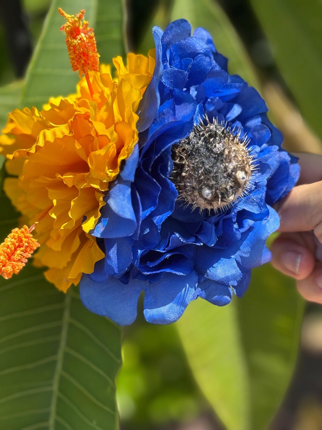 Tiki Hair Flower With Puffer Fish (under the Sea Blue, Yellow) - Etsy