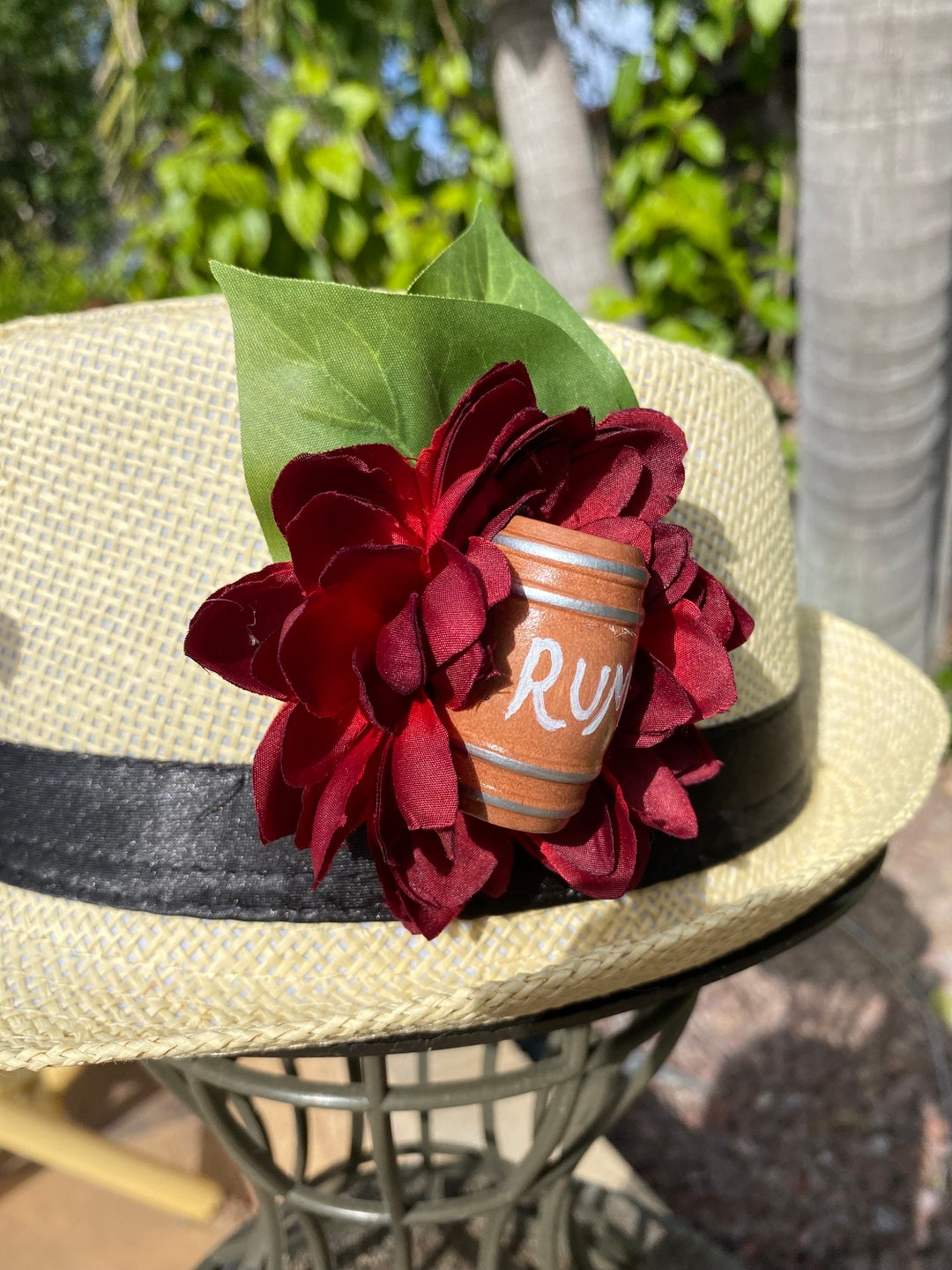Rum Barrel Tiki Hat Fob-hair Flower - Etsy
