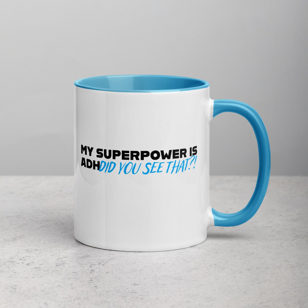 ADHD Superpower Mug (light Blue) - Etsy