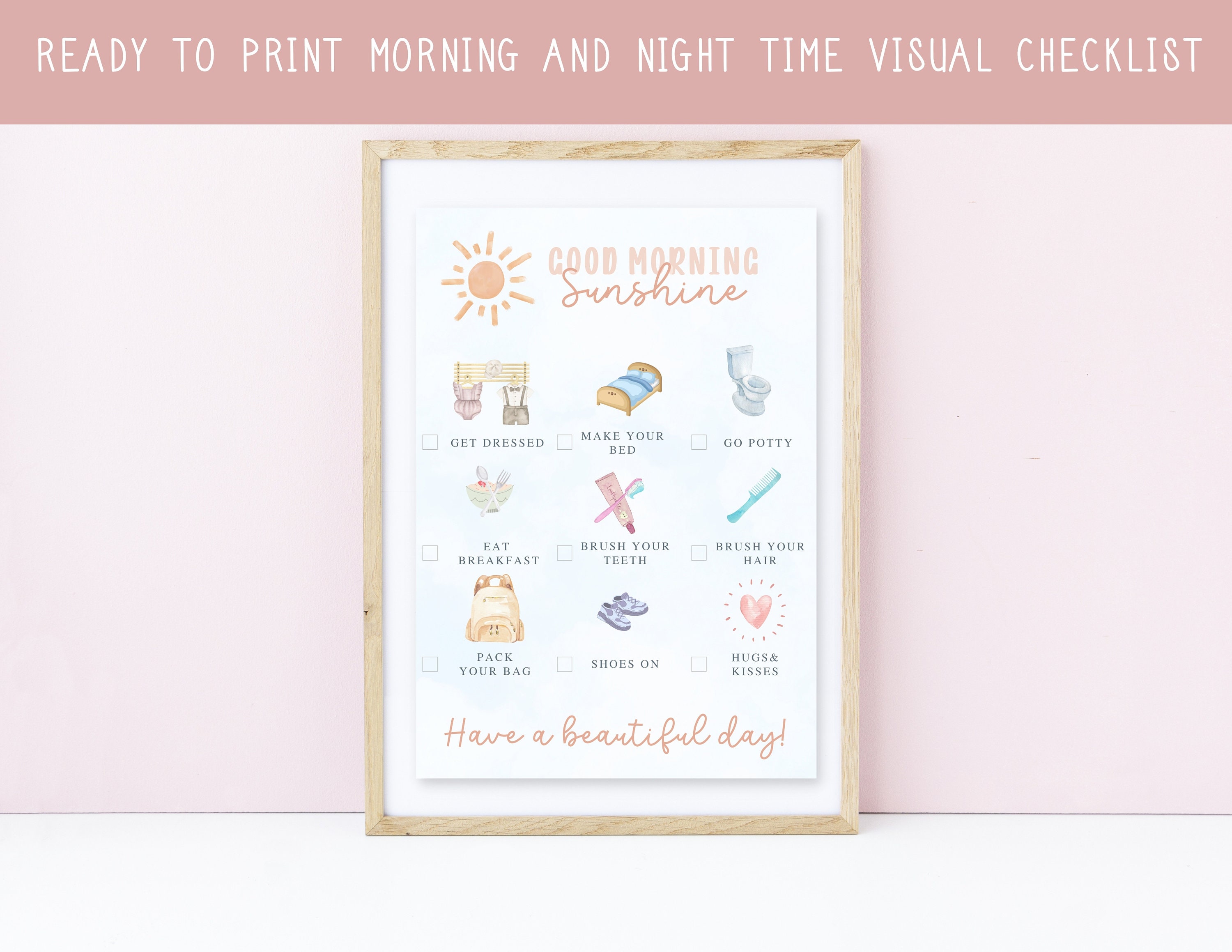 Morning Routine Chart Printable Printable Routine Checklist - Etsy ...