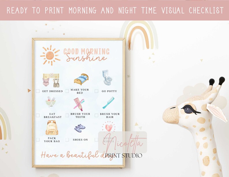 Morning Routine Chart Printable Printable Routine Checklist - Etsy