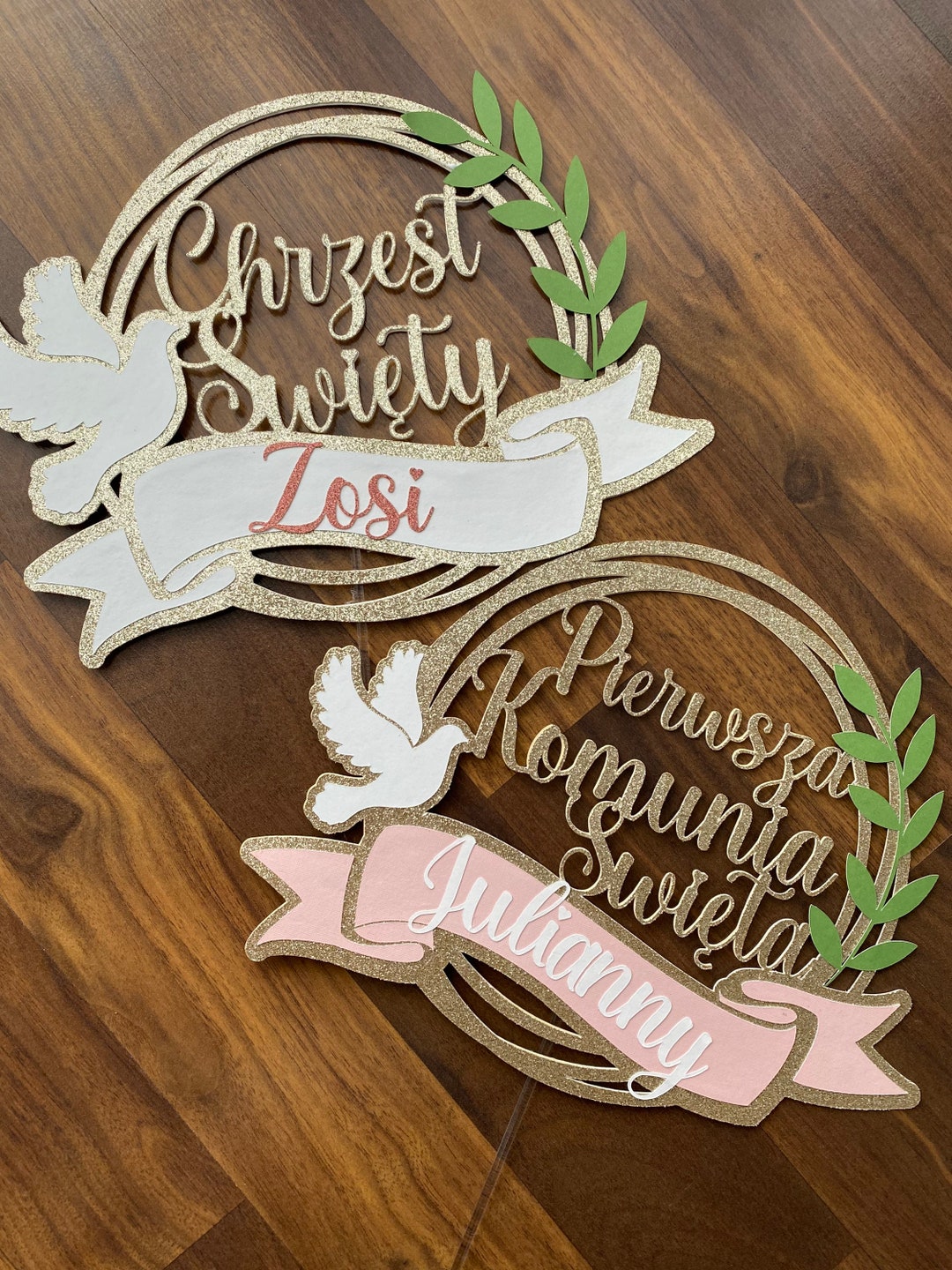 Custom Christening Cake Topper, Chrzest Swiety Baptism Cake Topper ...