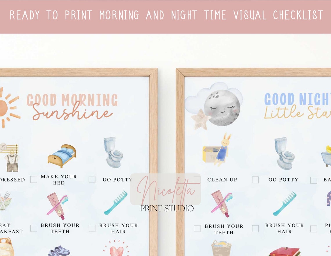 Morning Routine Chart Printable Printable Routine Checklist - Etsy