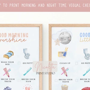 Morning Routine Chart Printable, Printable Routine Checklist, Visual ...