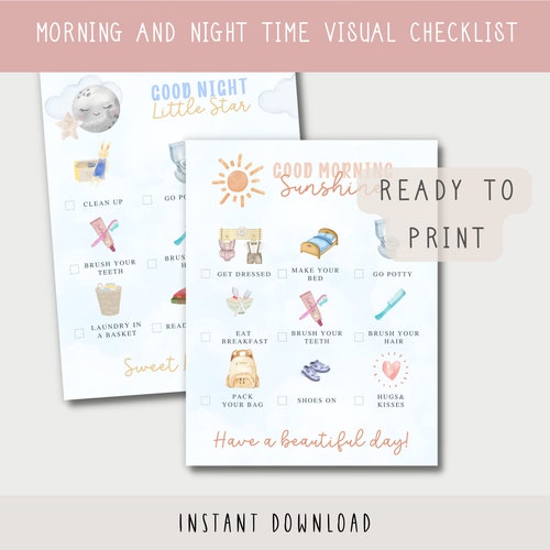 Morning Routine Chart Printable Printable Routine Checklist - Etsy