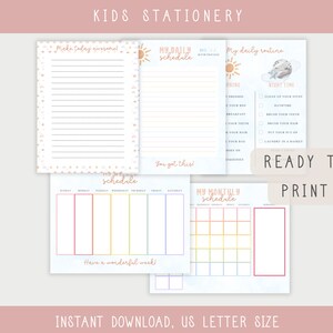 Kids Printable Stationery, Morning Routine Checklist, Printable ...
