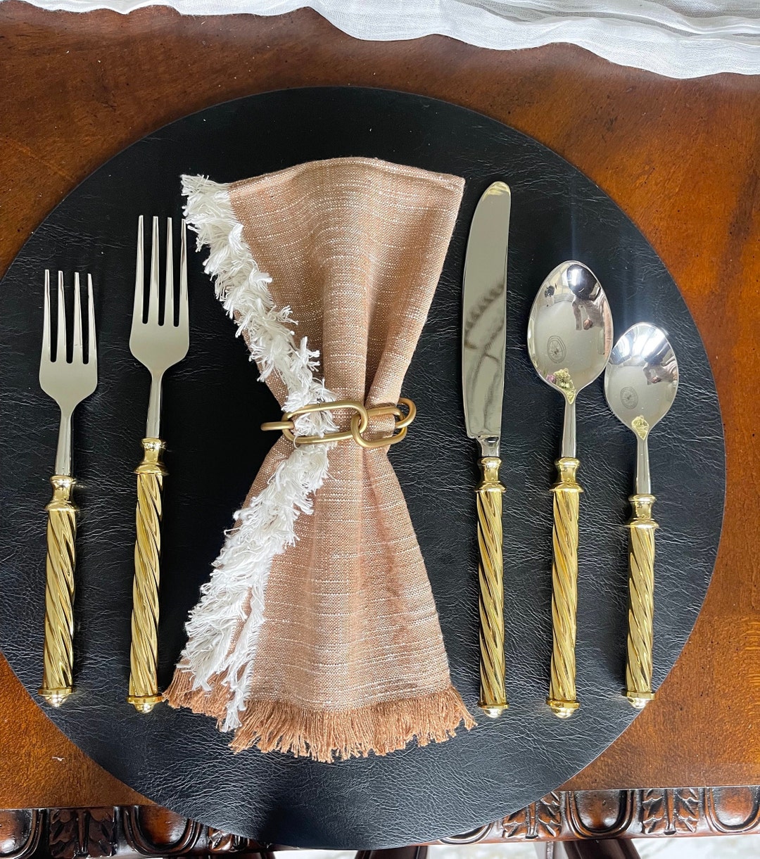 Luxury Gold/silver Twisted Flatware Set - Etsy