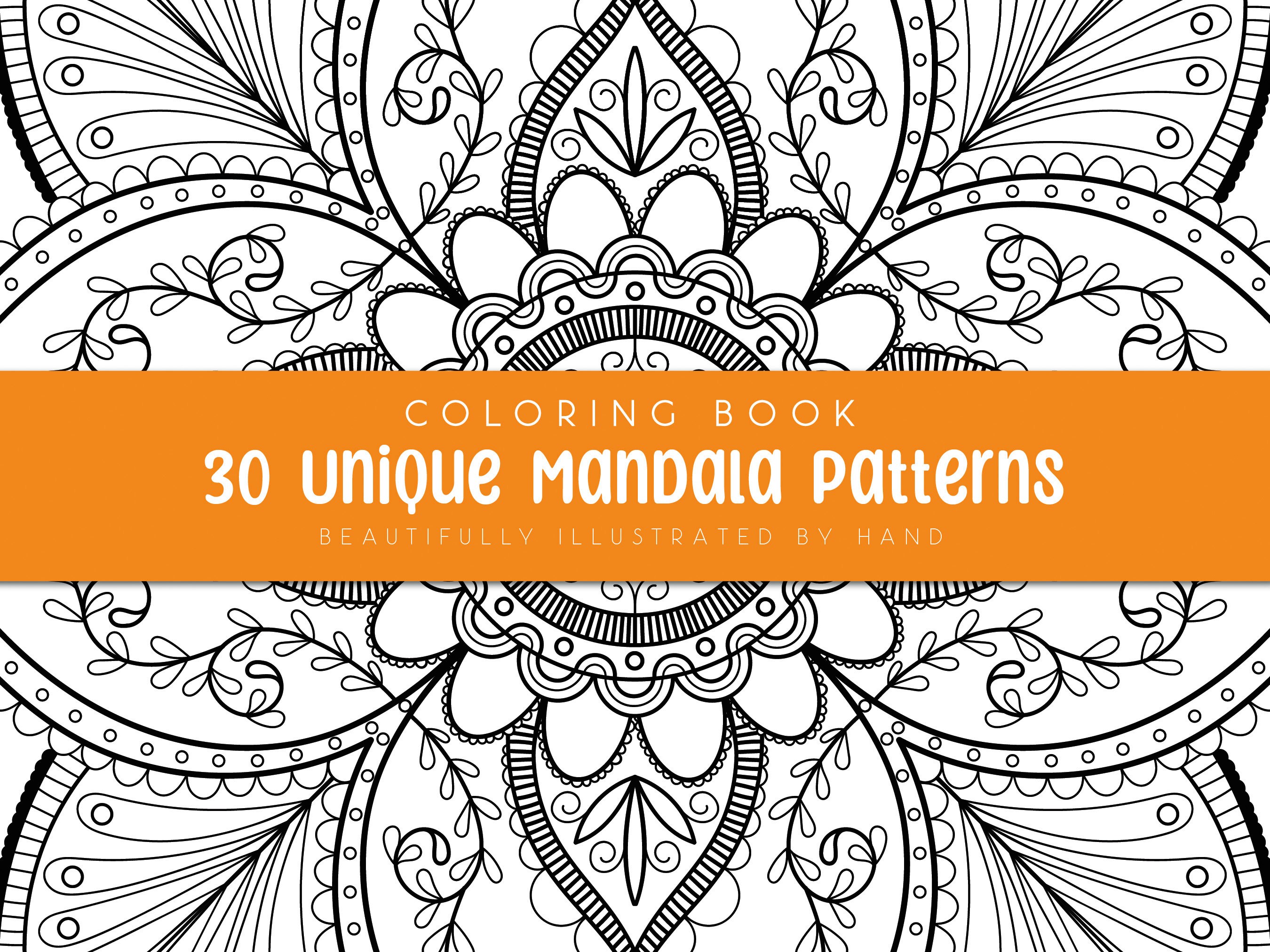 Mandala Coloring Book: 30 Unique Coloring Pattern Pages Adult, Kids ...