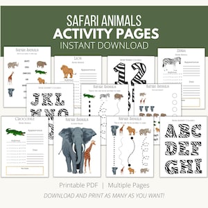 Safari Animal Gifts, Learning Worksheets, Tracing Lines, Zoo Animals ...