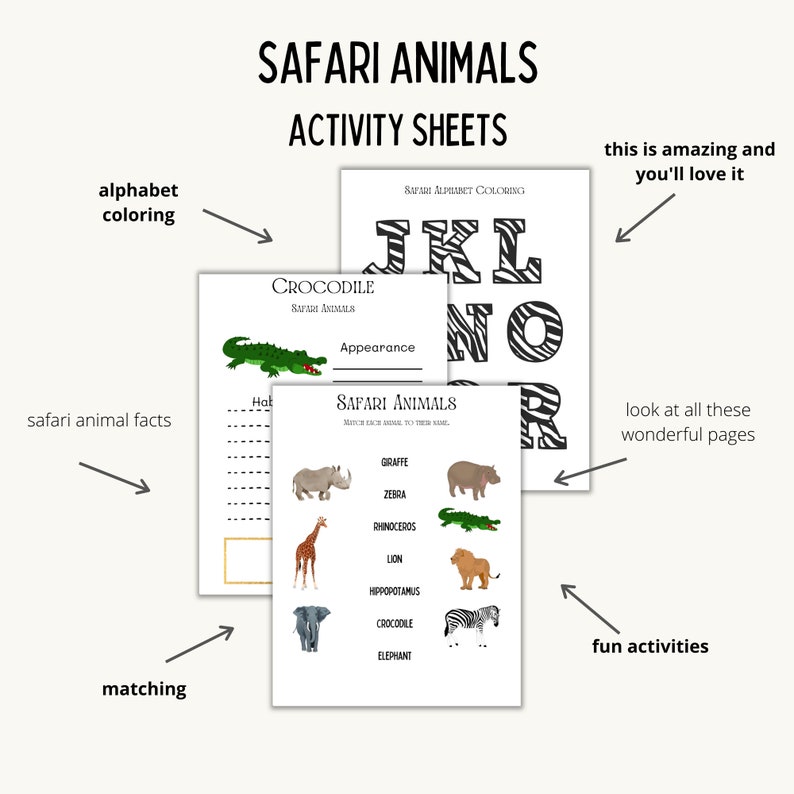 Safari Animal Gifts, Learning Worksheets, Tracing Lines, Zoo Animals ...