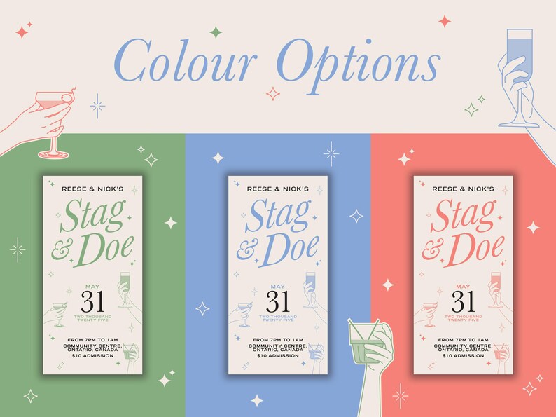 Stag and Doe Invitation | Fully Editable Template - Etsy