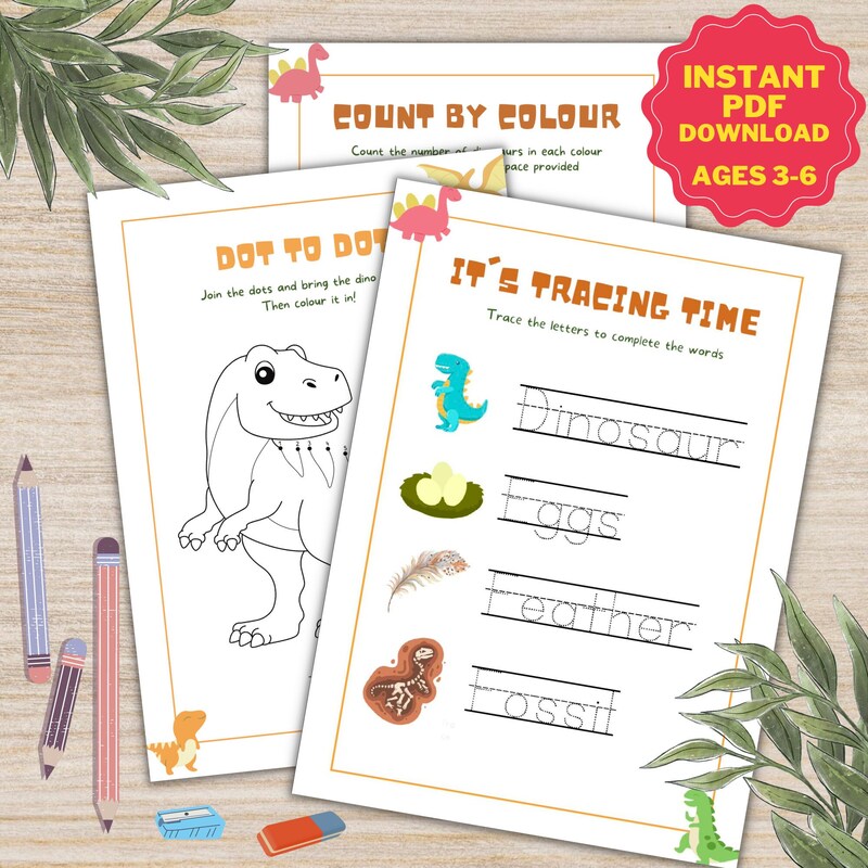 Dinosaurs Book - Etsy