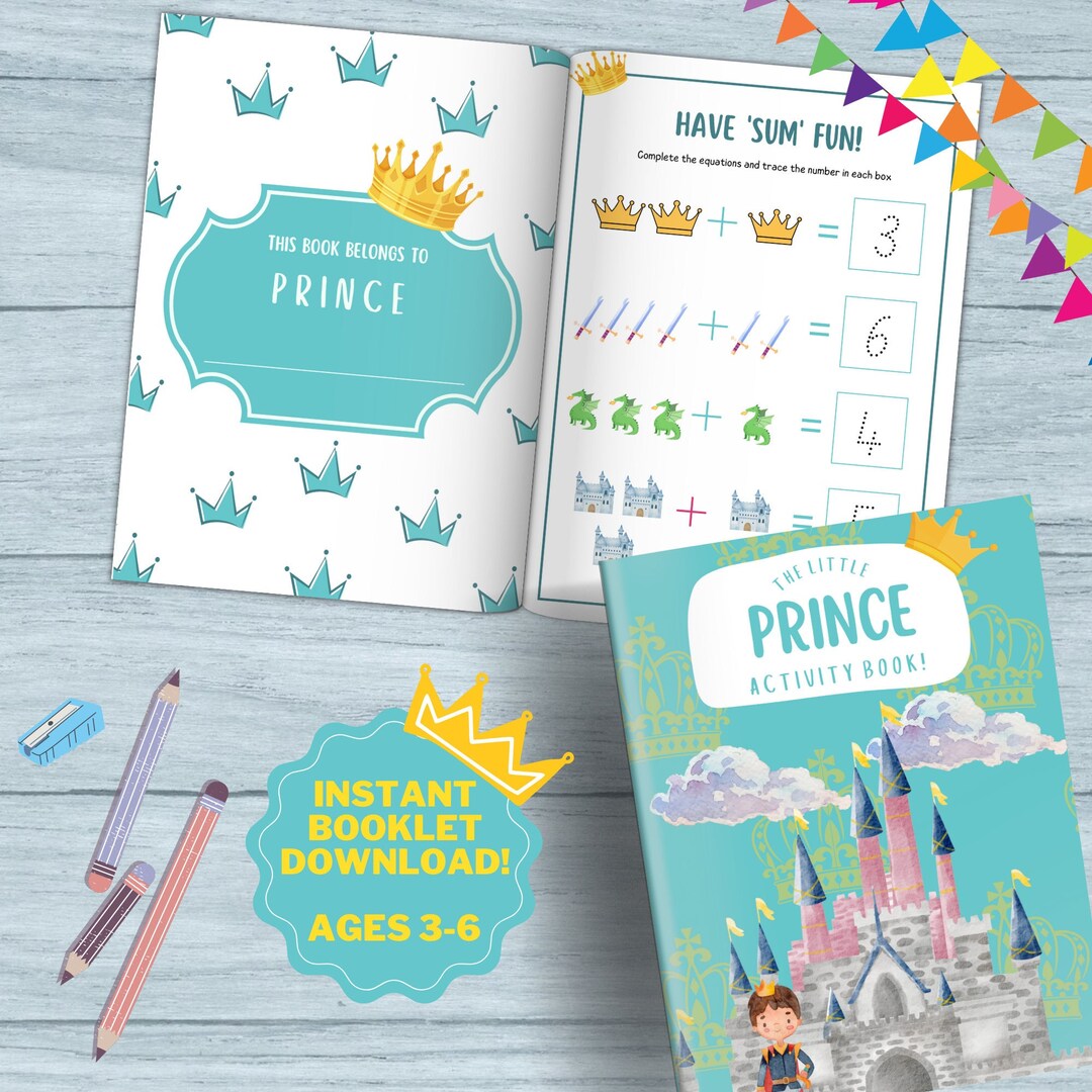 Prince Activity Book for Kids | Instant BOOKLET DL | Fun Activities for ...