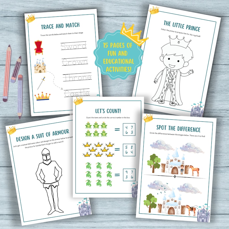 Prince Activity Book for Kids | Instant BOOKLET DL | Fun Activities for ...