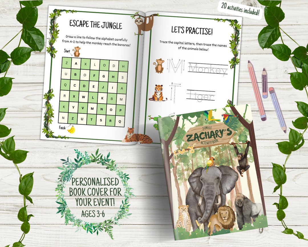 Personalised Jungle Activity Book for Kids | Digital Booklet DL ...