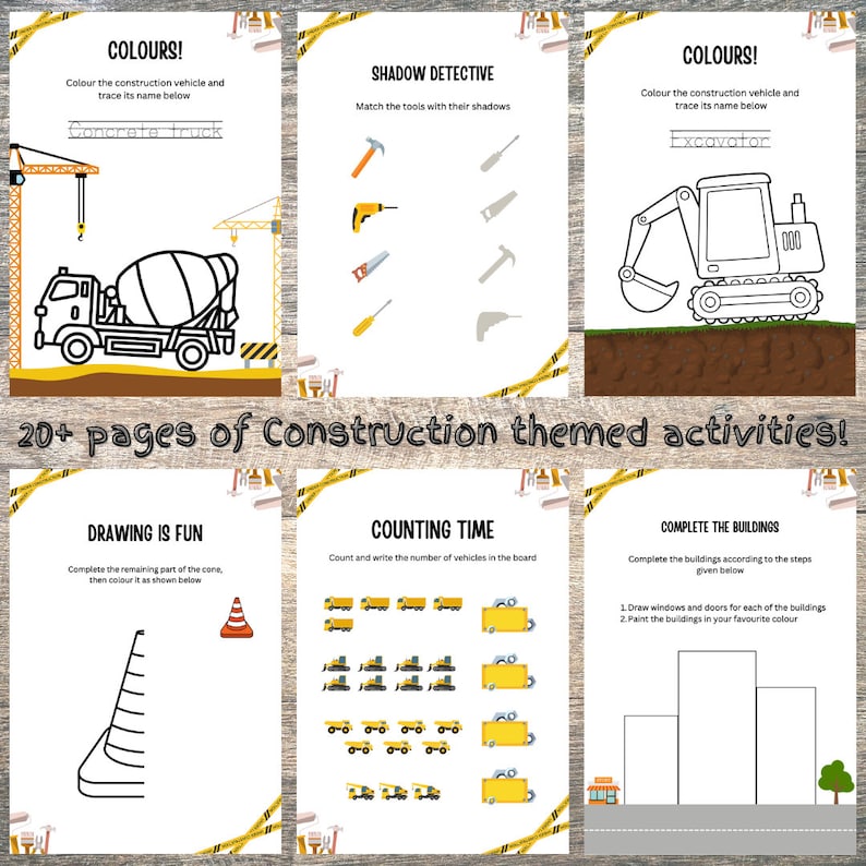 Construction Activity Book for Kids preschool Ages 3-6 - Etsy