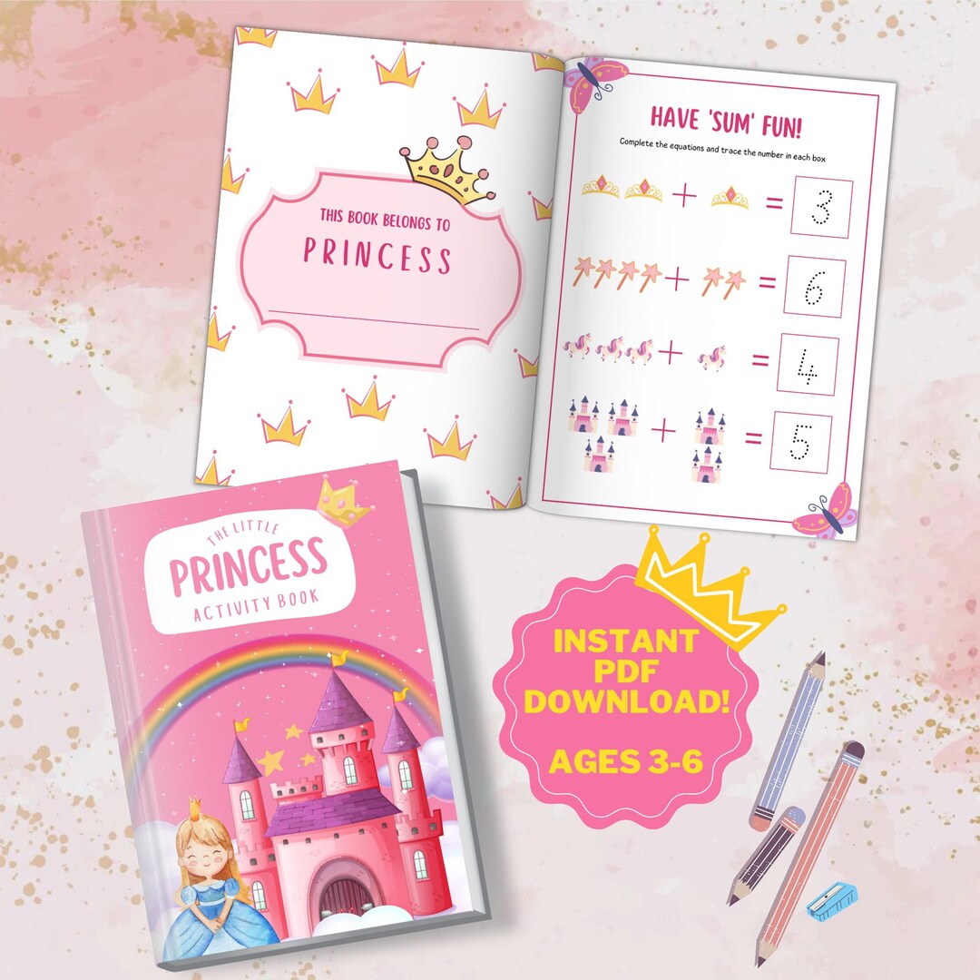 Princess Activity Book for Kids | Instant BOOKLET DL | Fun Activities ...